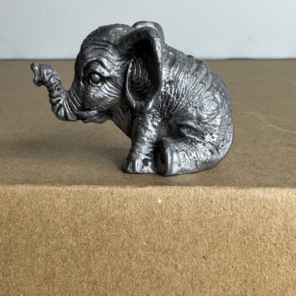 Art | Vintage Metal Elephant Figurine Mini Desk Ornament Collectible ...